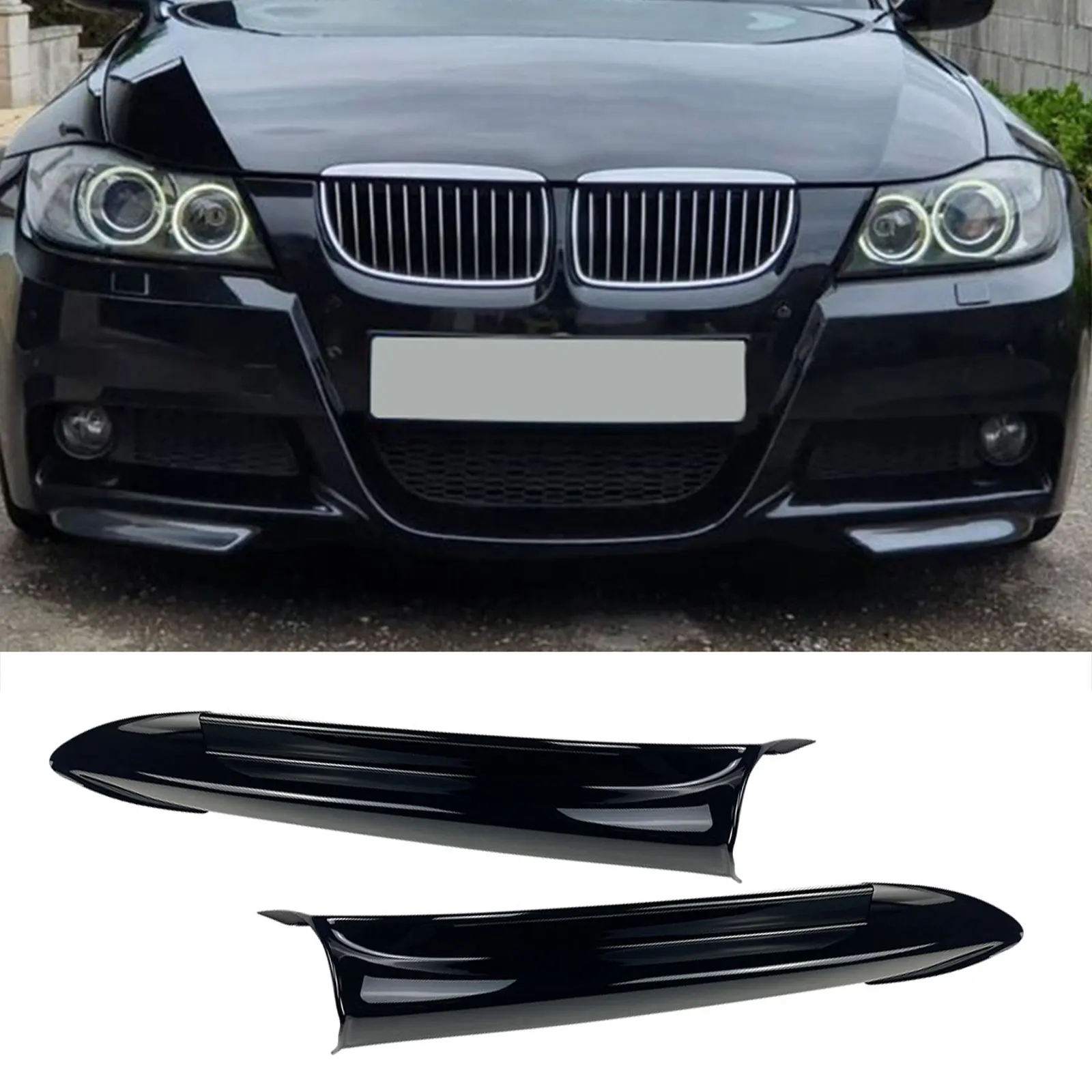 For BMW 3 Series E90 E91 M-TECH 320I 330I 2005 Front Bumper Lip Angle Diffuseer SPLILER PROTEctor