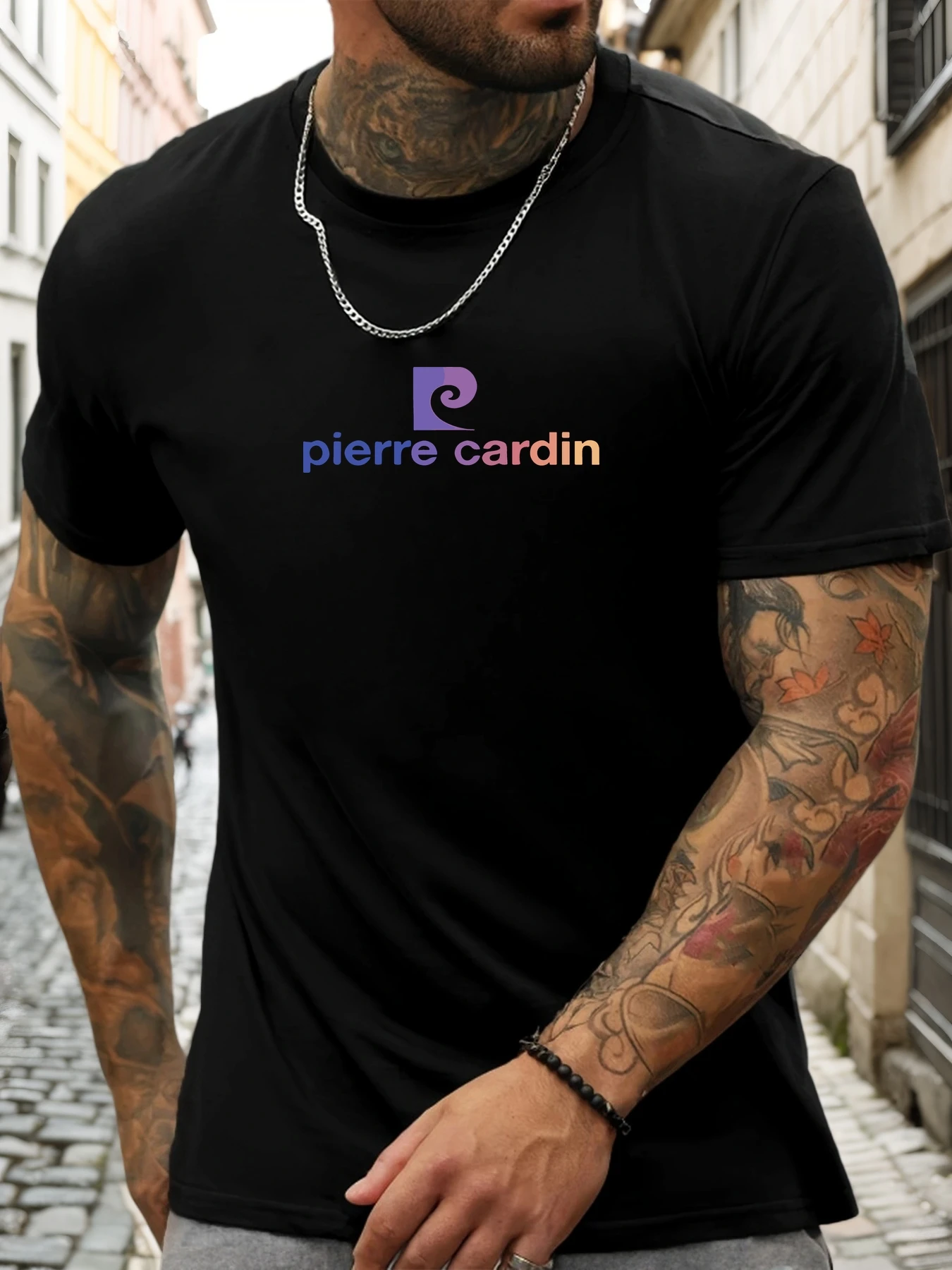 Short Sleeve T-Shirt Pierre Cardin Men's 100% Cotton Pattern Printed ...