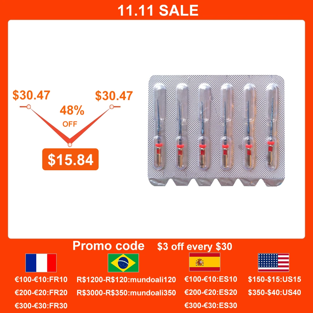 Dental Reciprocating Blue Heat Files R25 25mm Reciprocation Endo NITI ...