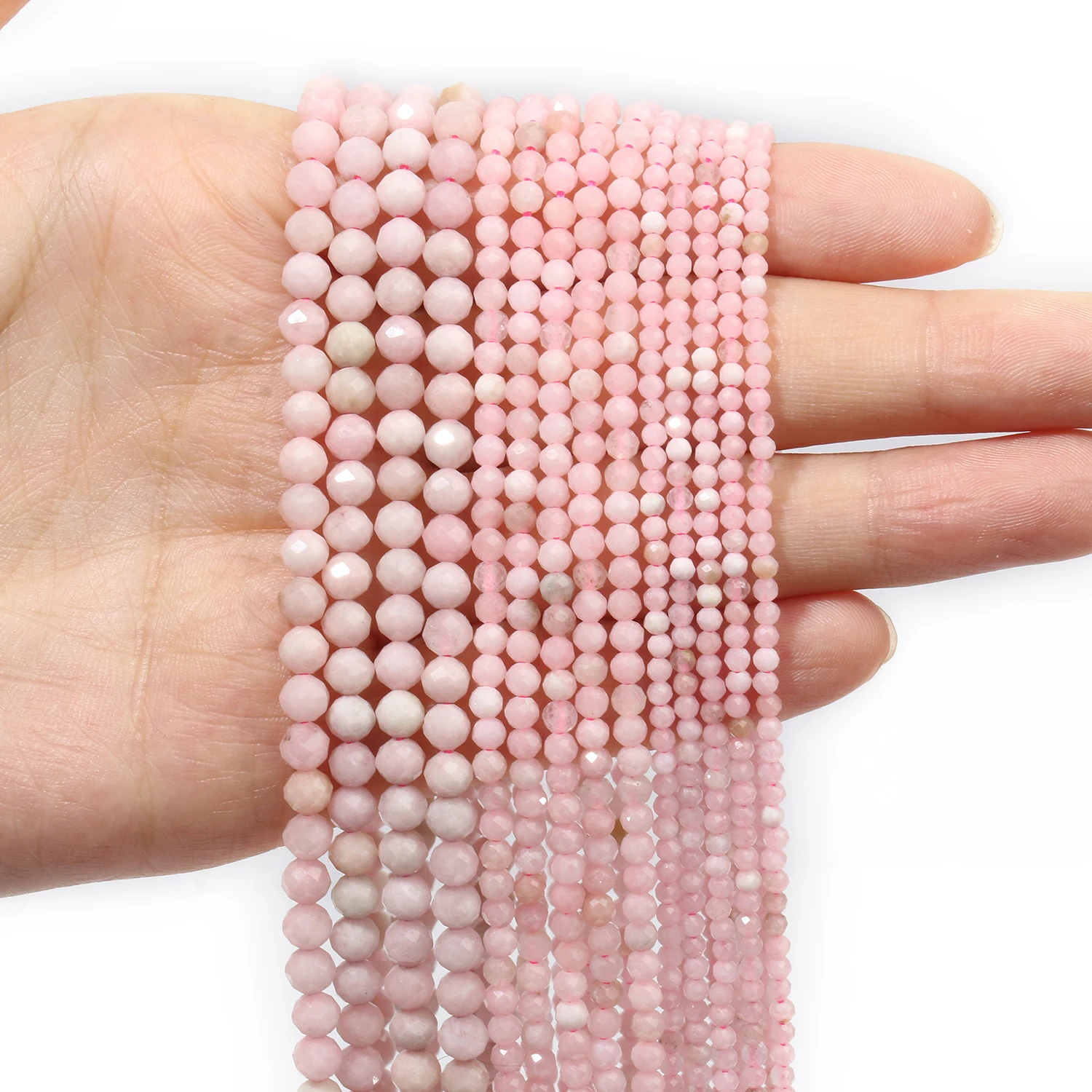 Forma-sfaccettata-naturale-opale-rosa-rotondo-perline-allentate ...