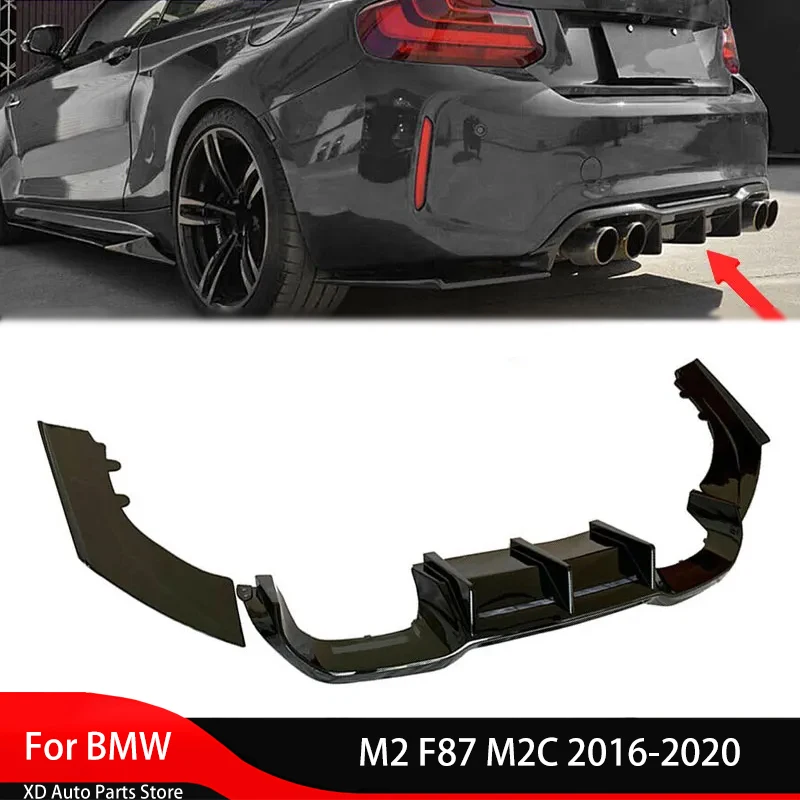 Rear Bumper Lip for BMW M2 F87 M2C 2016-2020 Diffuser Spoiler Side ...