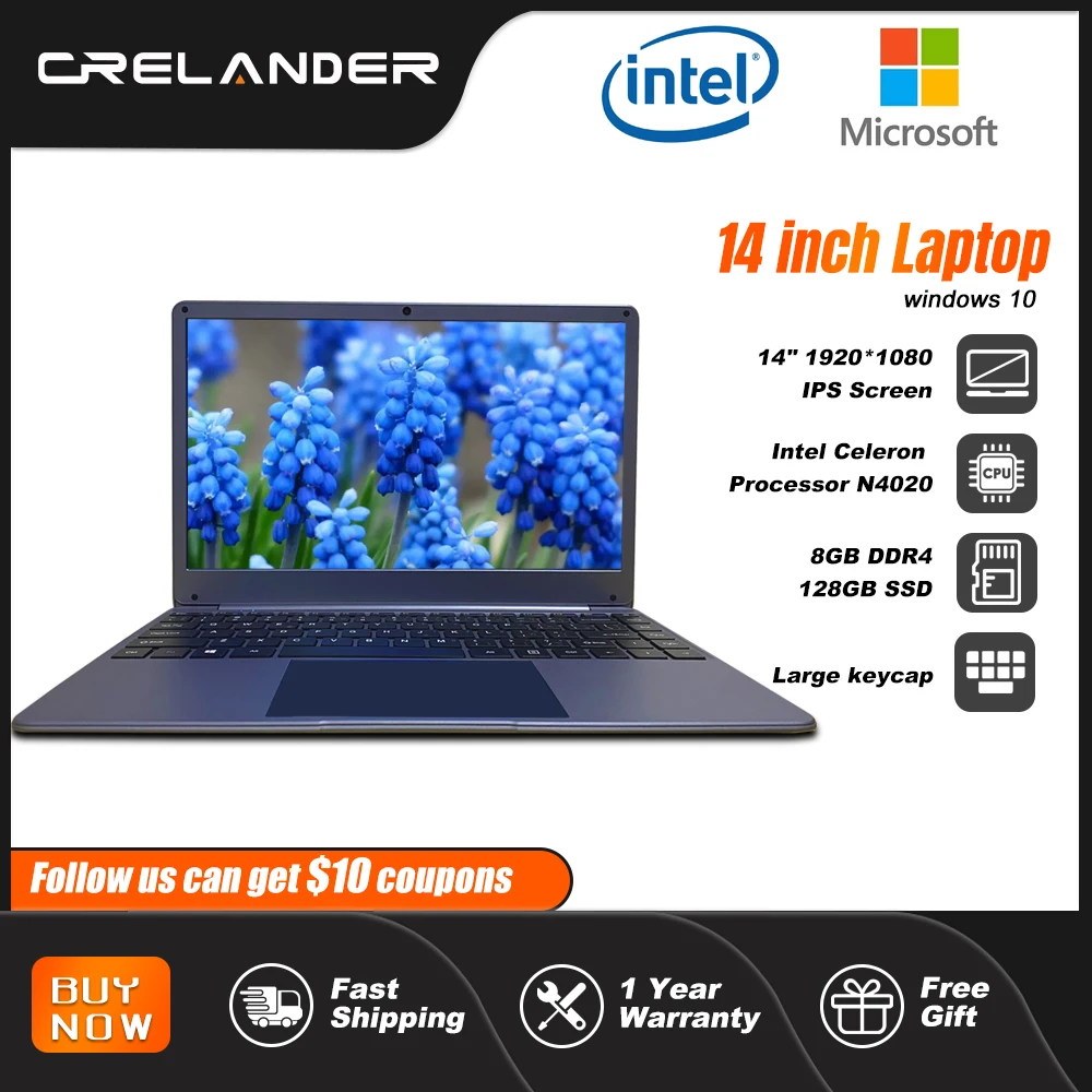 CRELANDER-14-Polegada-Laptop-Intel-Celeron-N4020-Tela-IPS-8GB-RAM-128 ...