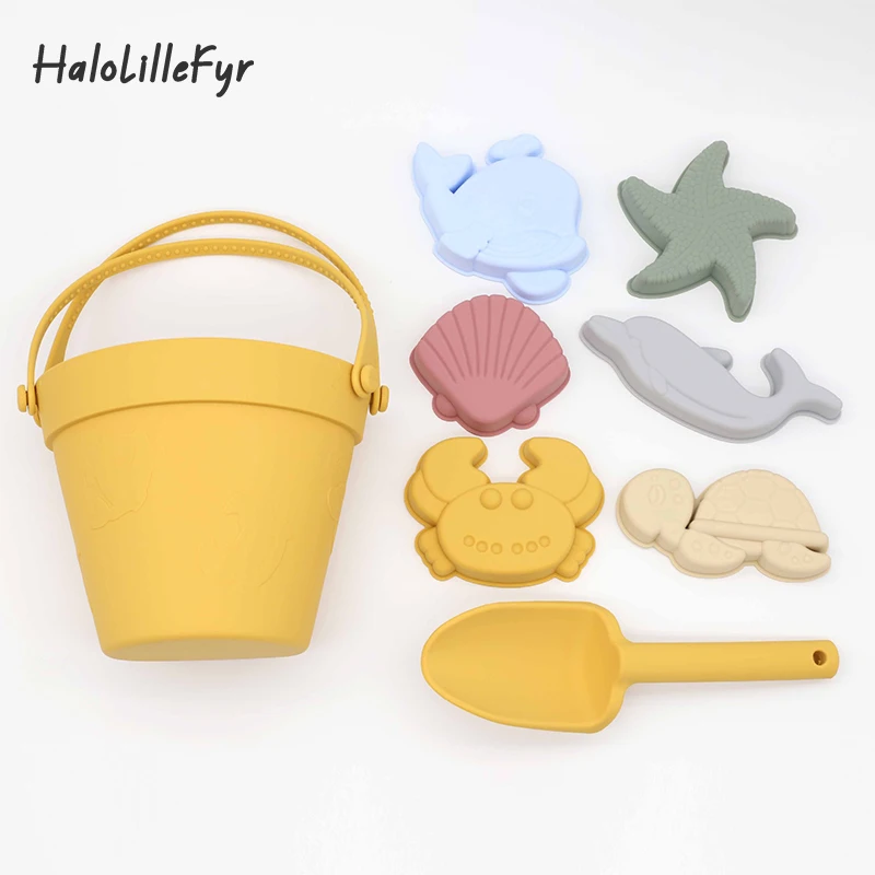 Baby-Silicone-Beach-Toys-Summer-Outdoor-Children-Water-Sand-Play-Bucket ...