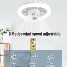 60W Ceiling Fan E27 With Led Light And Remote Control 360 ° Rotation ...