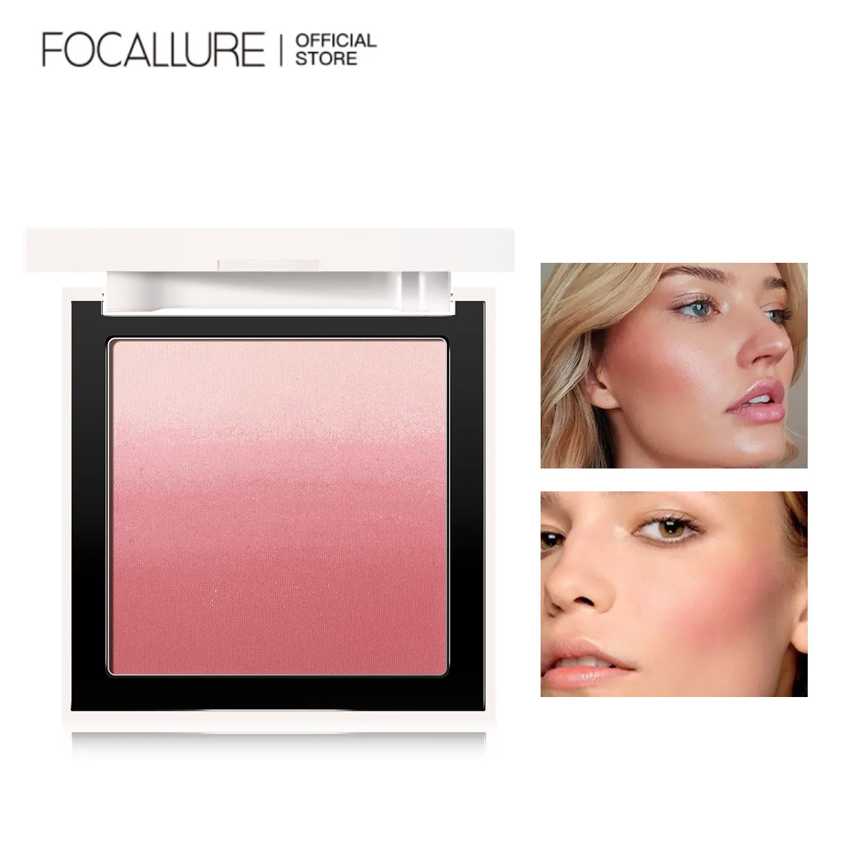 Focallure 4 cores gradiente blush paleta natural bochecha em pó de seda ...