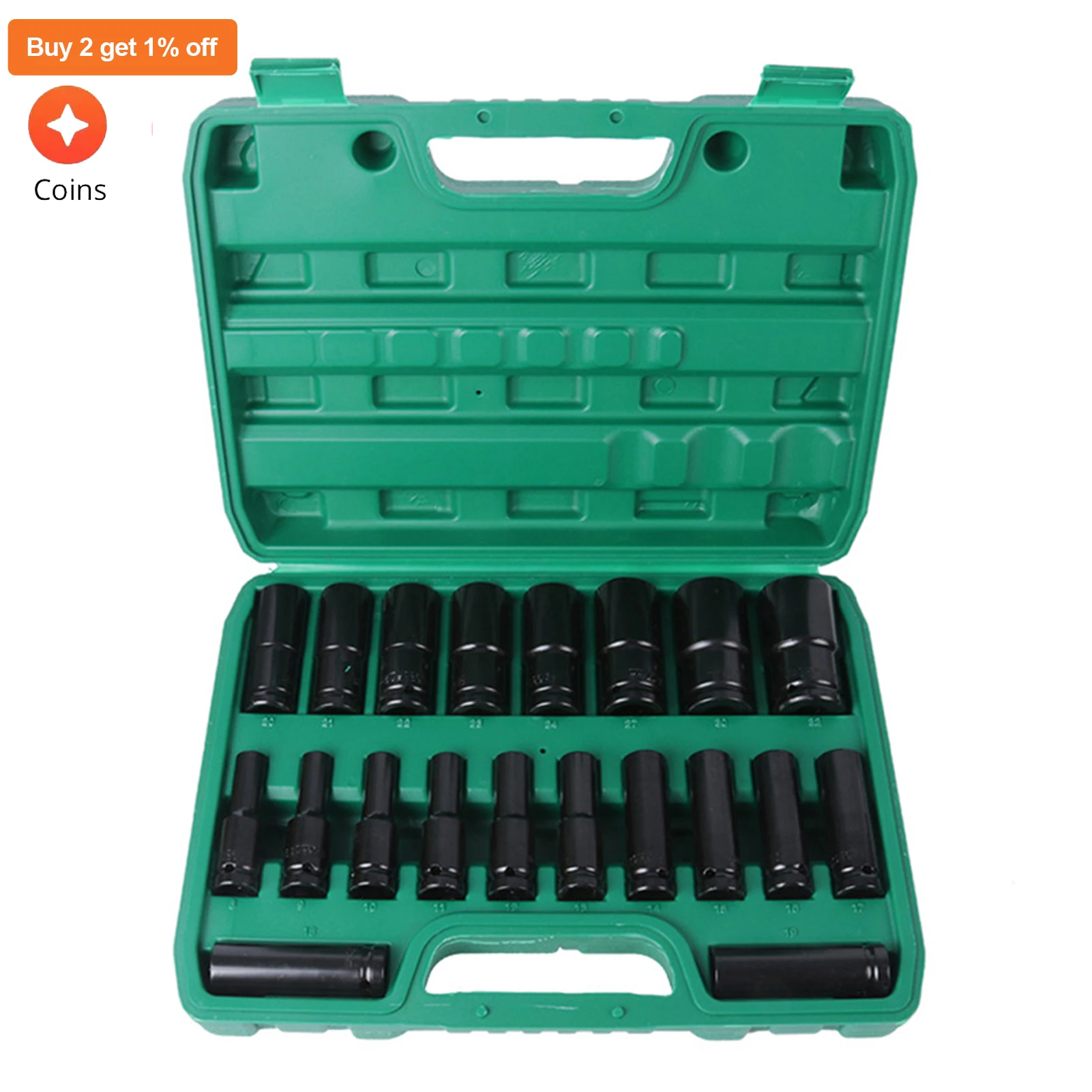 Impact Socket Set 1/2" Drive Metric Deep Impact Socket Set Pneumatic ...