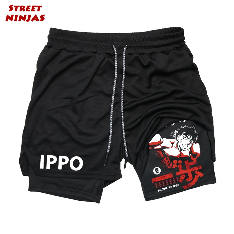 Anime-IPPO-Print-2-in-1-Compression-Shorts-for-Men-Athletic-Performance ...