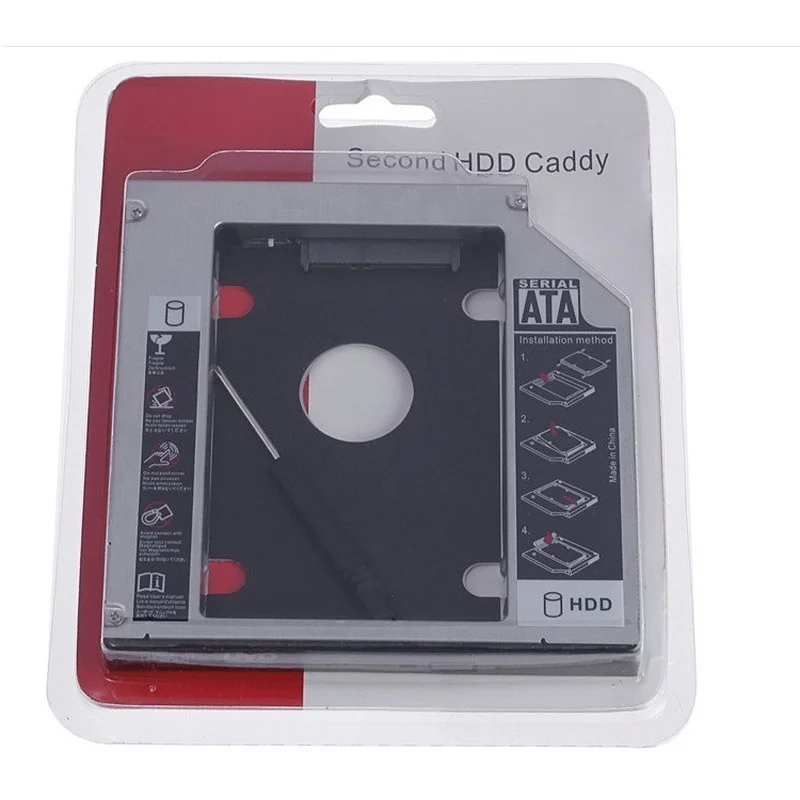 9.5mm 12.7mm Aluminum 2nd Second Hdd Caddy 9.5mm SATA 3.0 Optibay 2.5 ...