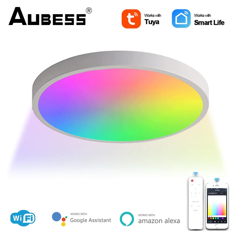 Tuya WiFi+BLE Smart Ceiling Light 24W RGB LED Ceiling Lamp For Living ...