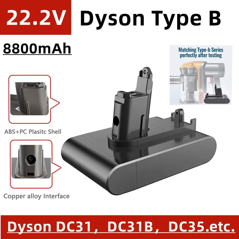 22.2v Dyson Replacement Battery, Type-b, 4800mah~8800mah, For Dyson ...