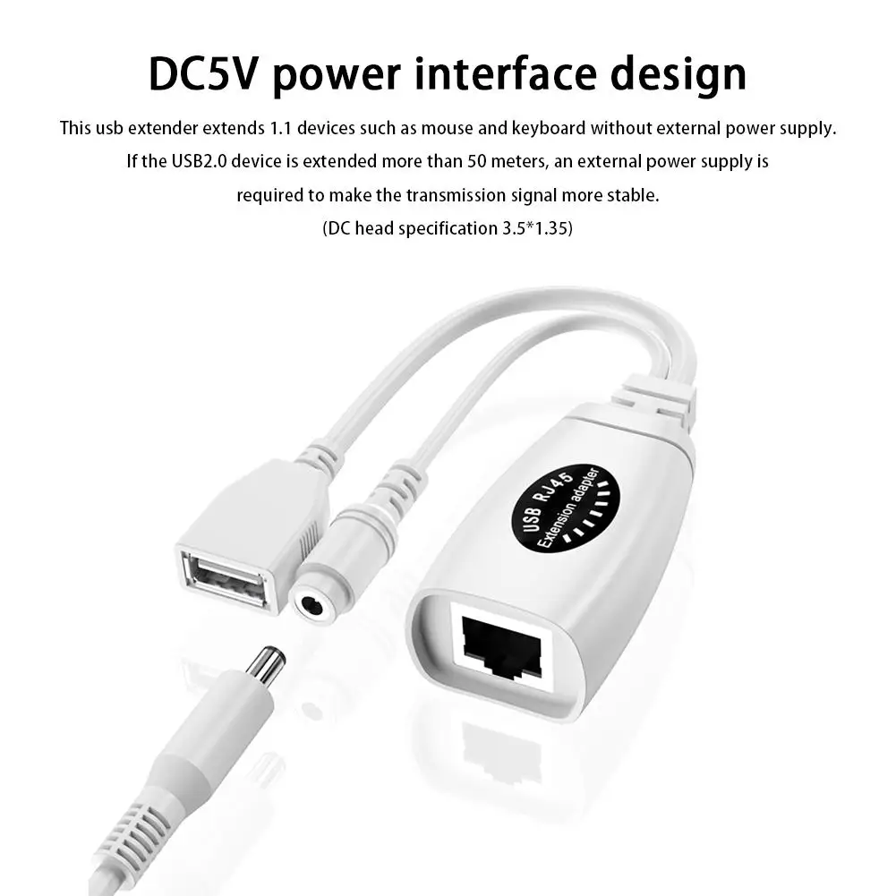 양방향 전송 신호 증폭기 USB 연장 어댑터, 네트워크 케이블 이더넷 확장 키트, 60m, Rj45| | - AliExpress