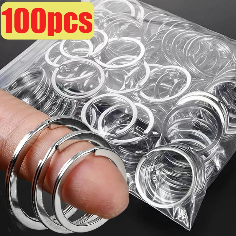 100pcs Metal Keyring Keyfob Stainless Steel Anti-rust Key Holder ...
