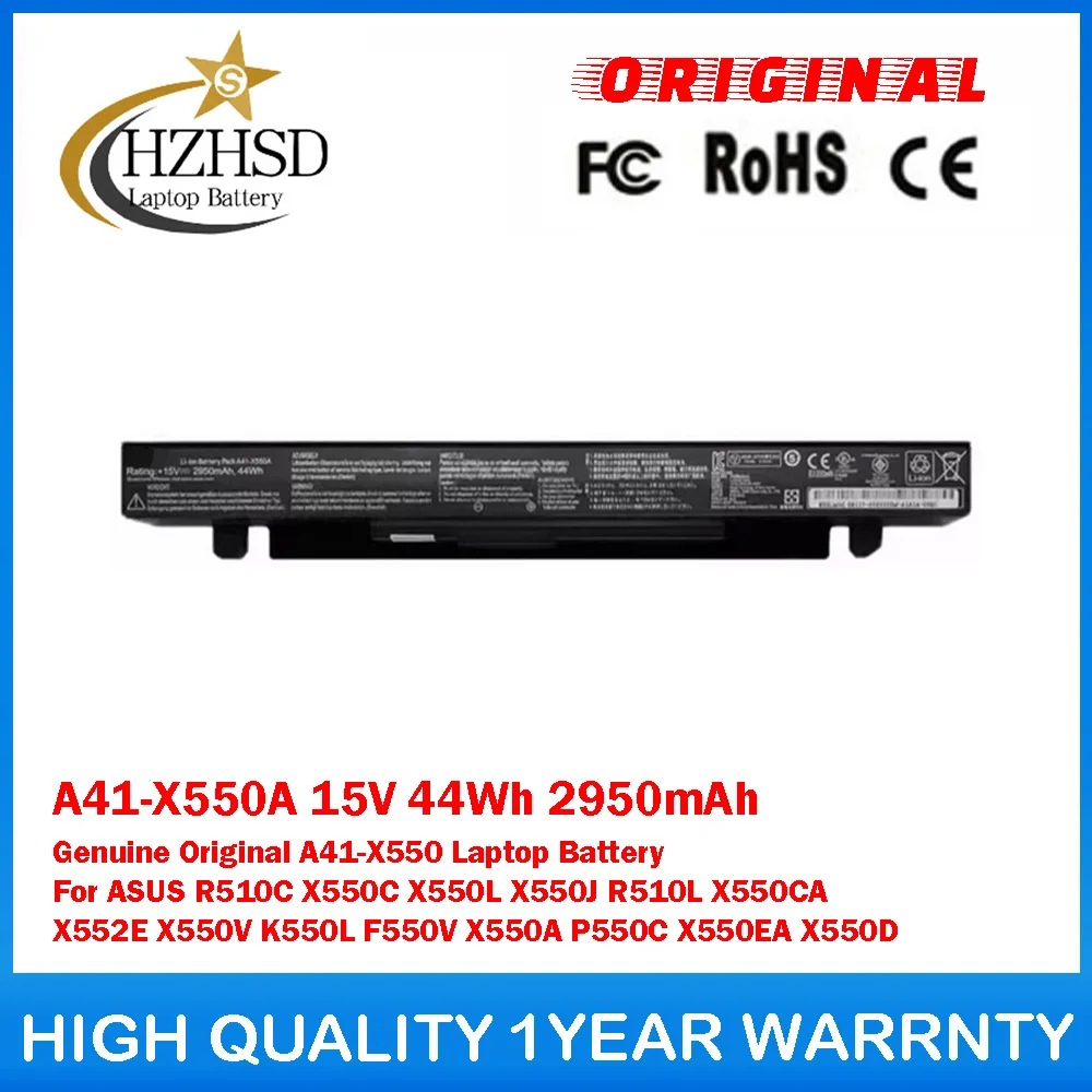 A41-X550A 15V 44Wh 2950mAh Genuine Original A41-X550 Laptop Battery For ...