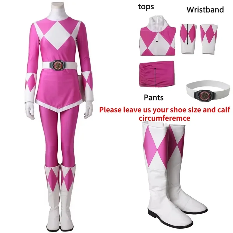 ¡XT8Pink Ranger Cosplay disfraz Top pantalones accesorio Power Ptera ...