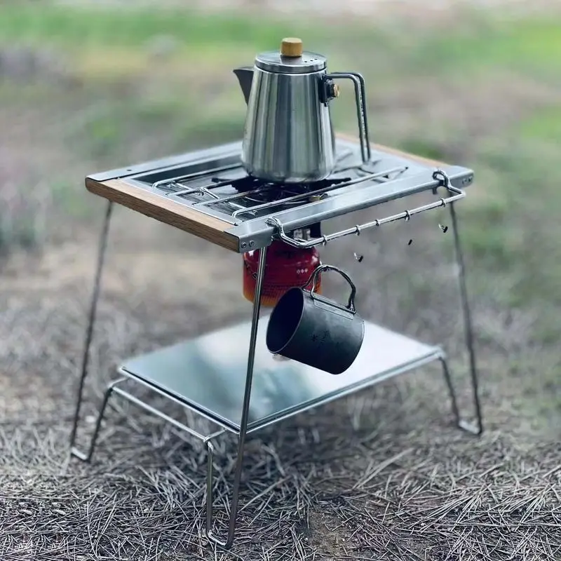 Camping-IGT-Double-Deck-Brazier-Table-Aluminum-Alloy-Unit-Stove-Table ...