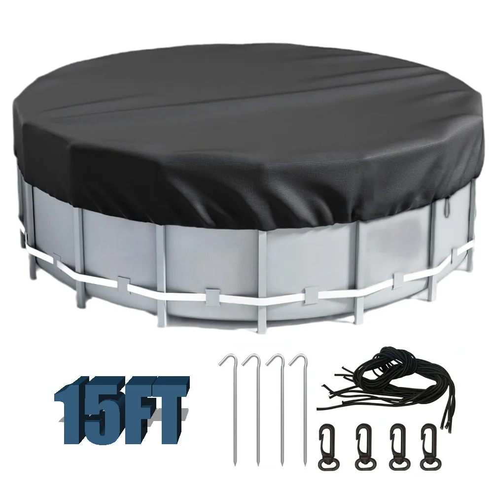 Round-Outdoor-Pool-Cover-210D-Oxford-cloth-Summer-Waterproof-Pool-Tub ...