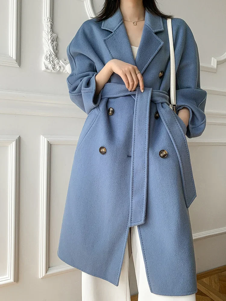 Fashion-Trendy-Women-s-Coat-100-Pure-Australian-Wool-Coat-Solid-Color ...