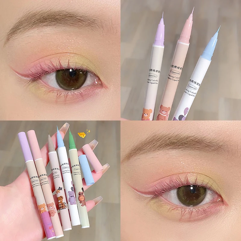 Cute-Bear-Liquid-Eyeliner-Lying-Silkworm-Eyelash-Pen-Matte-White-Pink ...