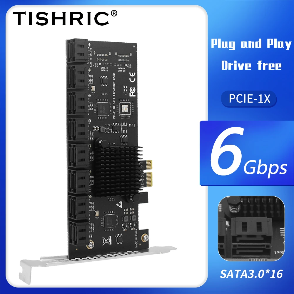 Pcie Sata 1x To 2/6/10/16 Ports Sata3.0 Pci-e Expansion Card Adapter ...