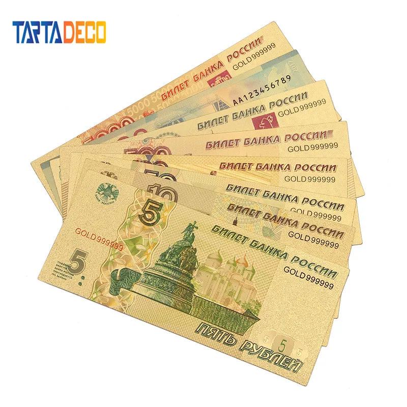 Fake Russia Ruble Banknotes Commemorative Notes 24k Gold Plated Russian ...