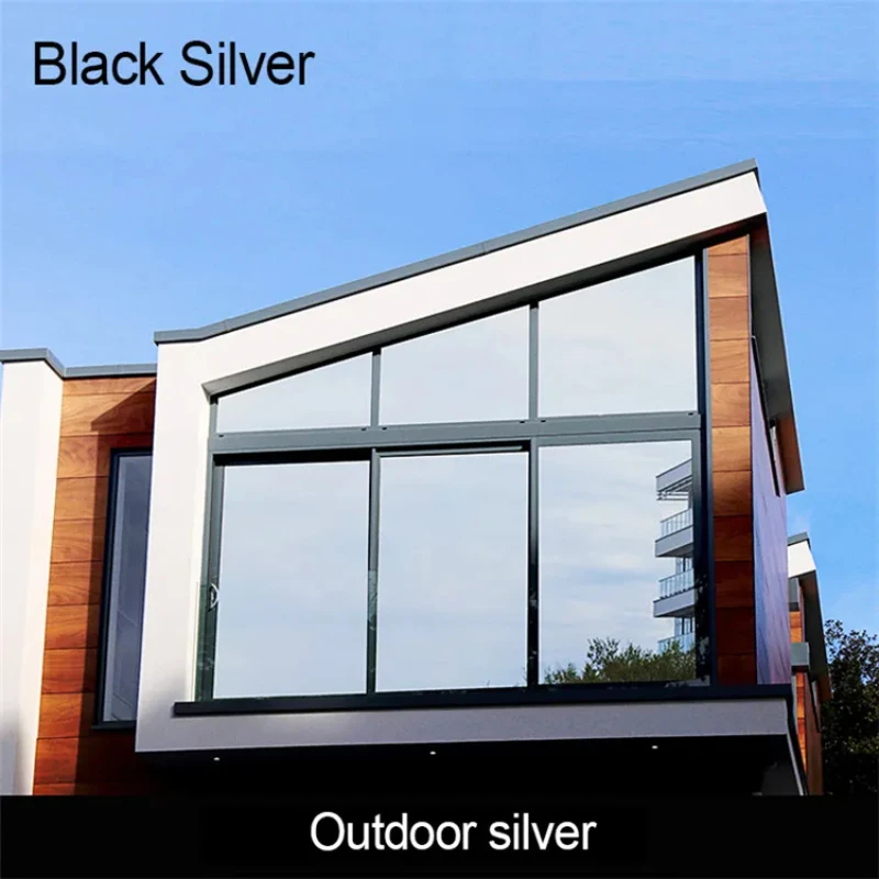 Black-Silver-Privacy-Window-Film-One-Way-Mirror-Static-Cling-Sun ...