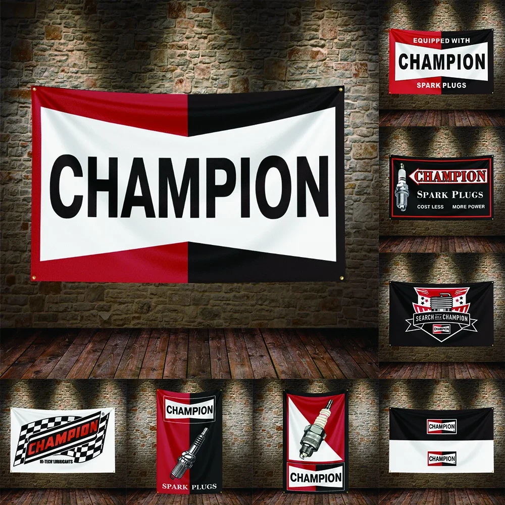 90x150cm-Champion-Spark-Plugs-More-Power-Flag-Polyester-Printed-Garage ...