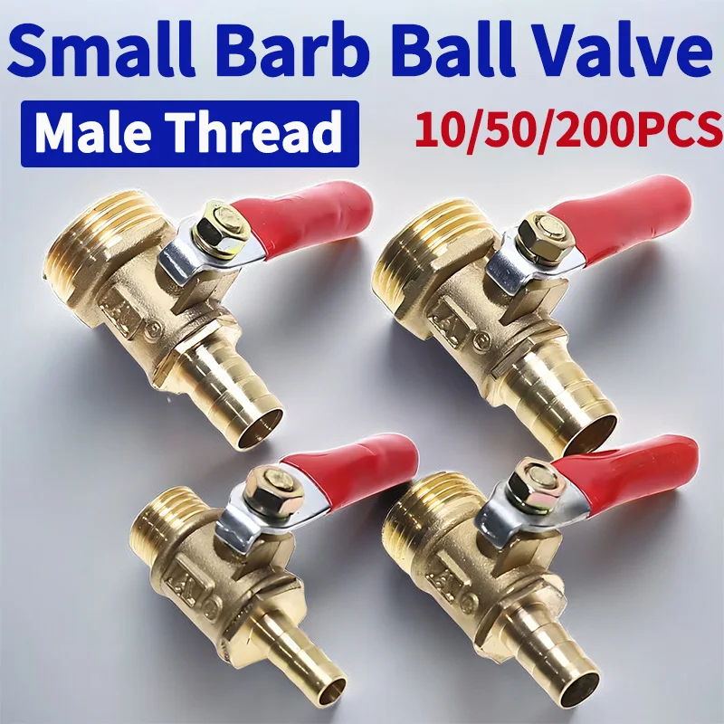 10PCS-Brass-Barbed-Ball-Valve-with-1-2-3-8-1-4-Male-Thread-Connectors ...