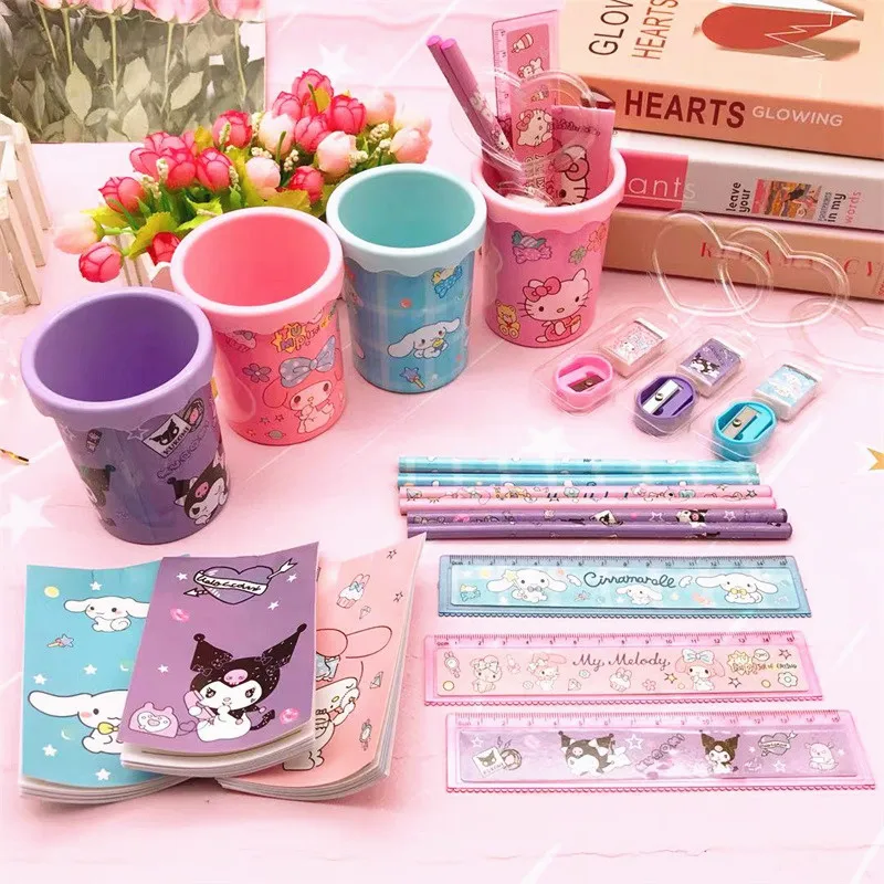 Sanrio-Stationery-Set-Hello-Kitty-Cinnamoroll-Kuromi-Pen-Holder-School-Book-Student-Children ...