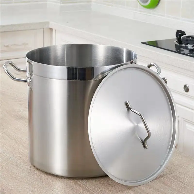 Thickened three-layer composite bottom 304 stainless steel soup bucket ...