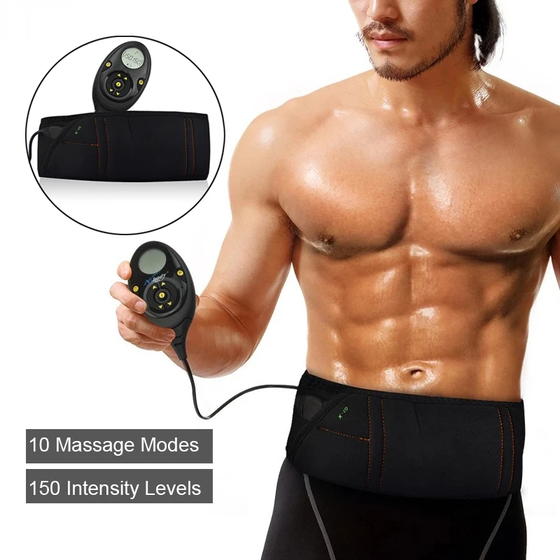 Eletric Ems Muscle Stimulator Massager Abdominal Slimming Belt Waist ...