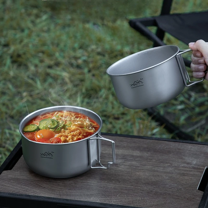 Titanium Camping Pot Collapsible Lightweight Portable Titanium Alloy ...