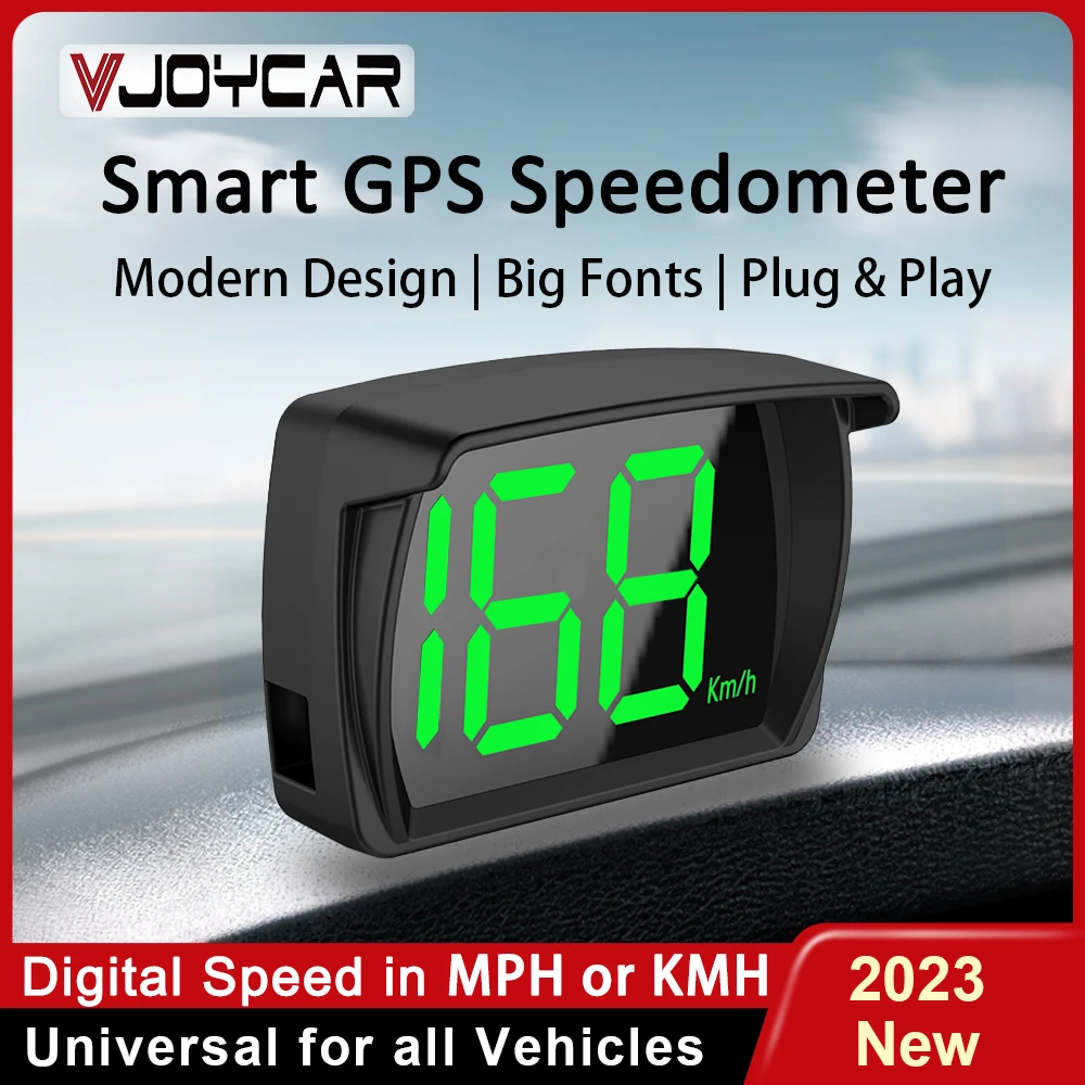 Vjoycar 2023 New GPS HUD Speed Display Digital Speedometer Plug and ...