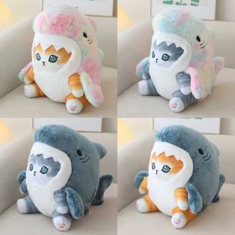 33 55cm Cute Shark Cat Plush Doll Kawaii Pendant Doll Beautiful Room ...
