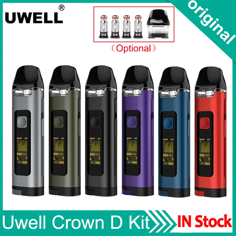 Original Uwell Crown D Pod Kit 1100mAh Battery 3ml Cartridge Vape Fit ...