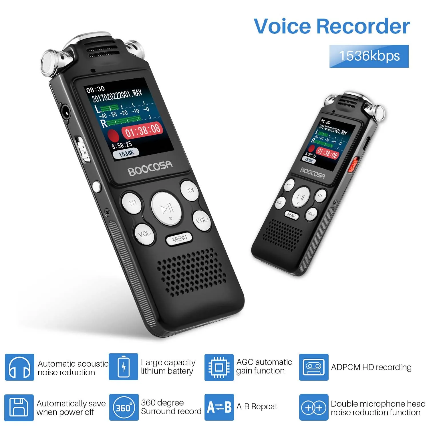 Professional-Voice-Activated-Digital-Audio-Voice-Recorder-8GB-16GB-32G ...