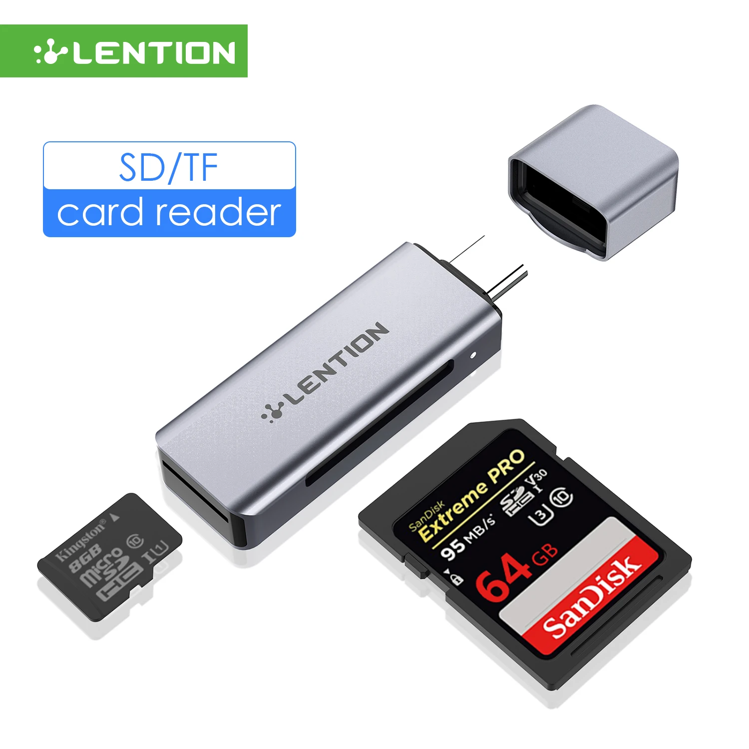 Lention Card Reader USB C Adapter TF Micro SD OTG Adaptor for Macbook ...