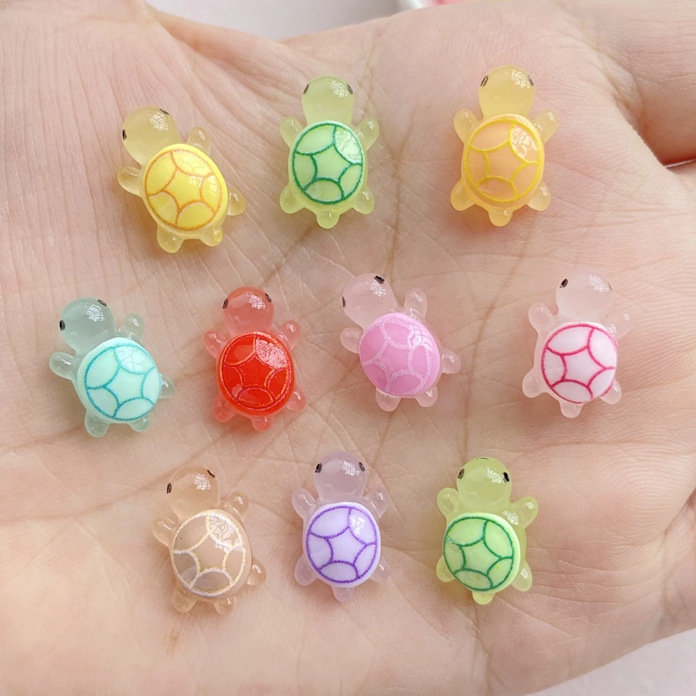 20Pcs-Cute-Mini-Cartoon-Night-Light-Hand-painted-Turtle-Nail-Art-Resin ...