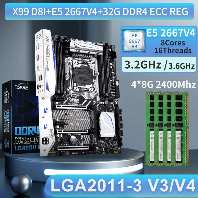 Kit-de-placa-base-x99-E5-2667-v4-E5-2667V4-X99D8I-procesador-de-E5 ...