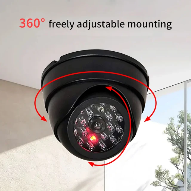 Blinking Red Light Dummy Cam BW Dummy CCTV Camera - Fake Dome Security ...