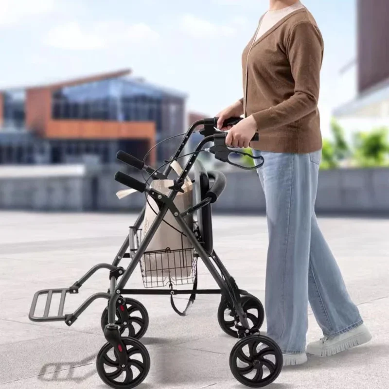 Elderly-Walker-Pyramid-Wheelchair-Enlarged-Solid-Wheels-Stable-Brakes ...