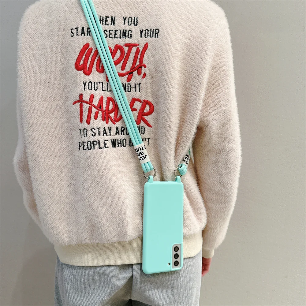 Crossbody-Necklace-Strap-Lanyard-Silicone-Case-For-Samsung-Galaxy-S24 ...