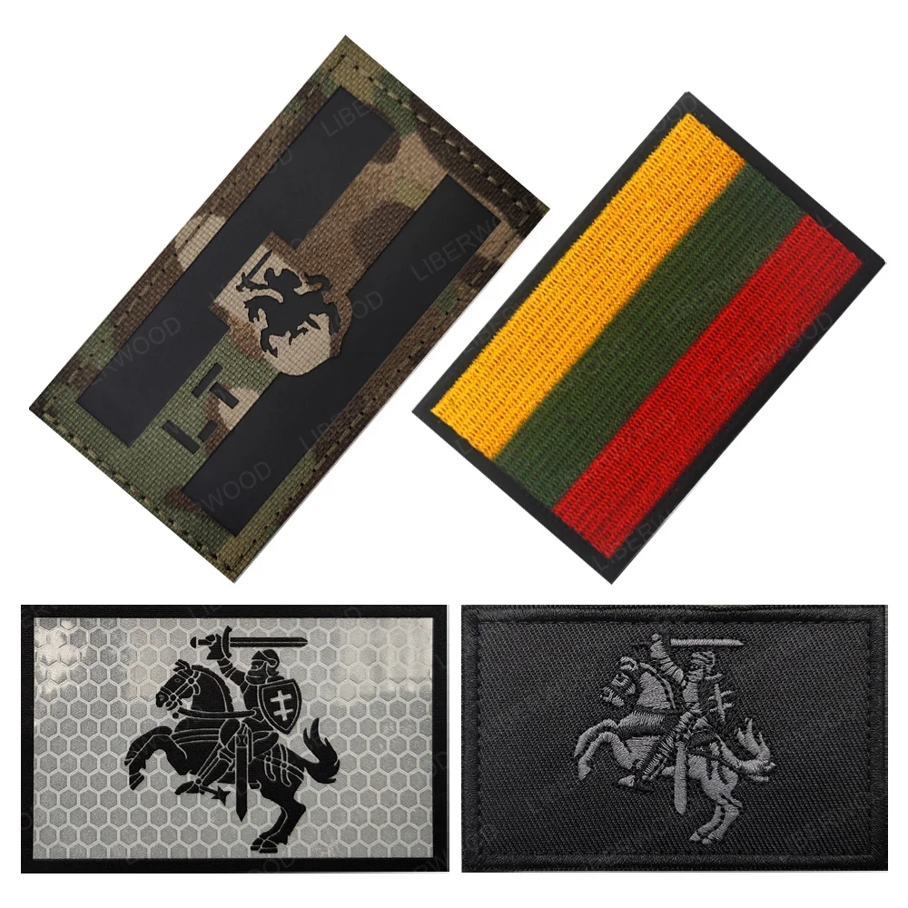 Lithuania Flag Reflective Embroidered Fabric Tactical Patch Lithuanian ...