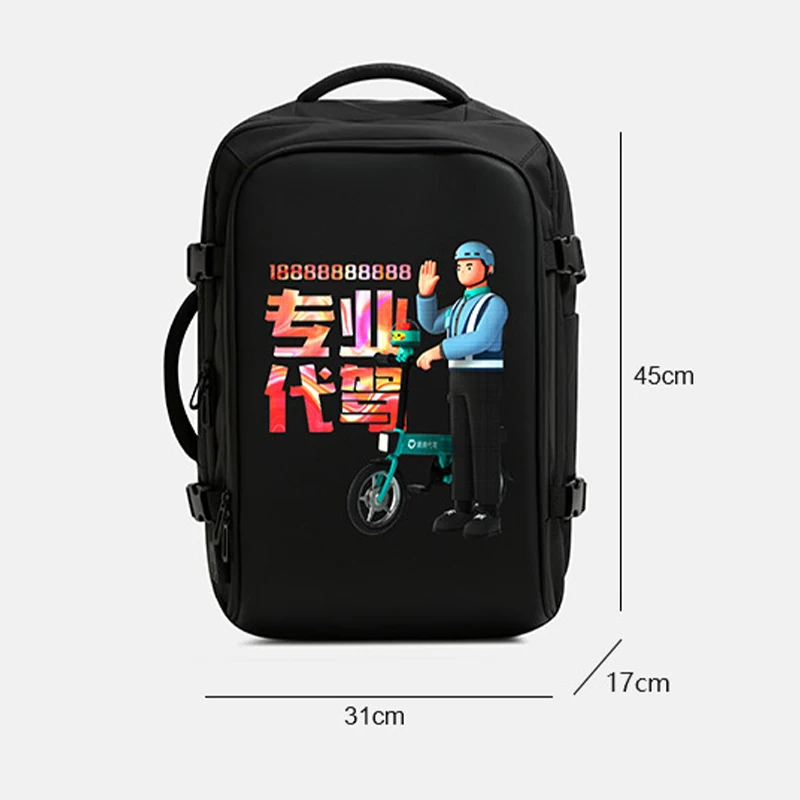 LED Display Motorcycle backpack Business travel Laptop Backpack For Men ...