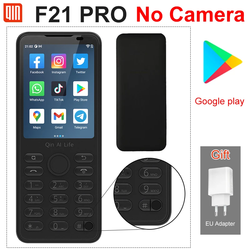 Qin F21 Pro 글로벌 버전 스마트 터치 스크린 휴대폰, 와이파이 5G, 2.8 인치, 3GB, 32GB, 4GB, 64GB, 블루투스 5.0, 카메라 폰 없음 ...