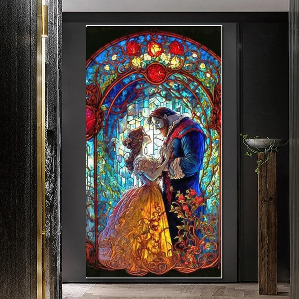 Disney Beauty And The Beast Stained Glass