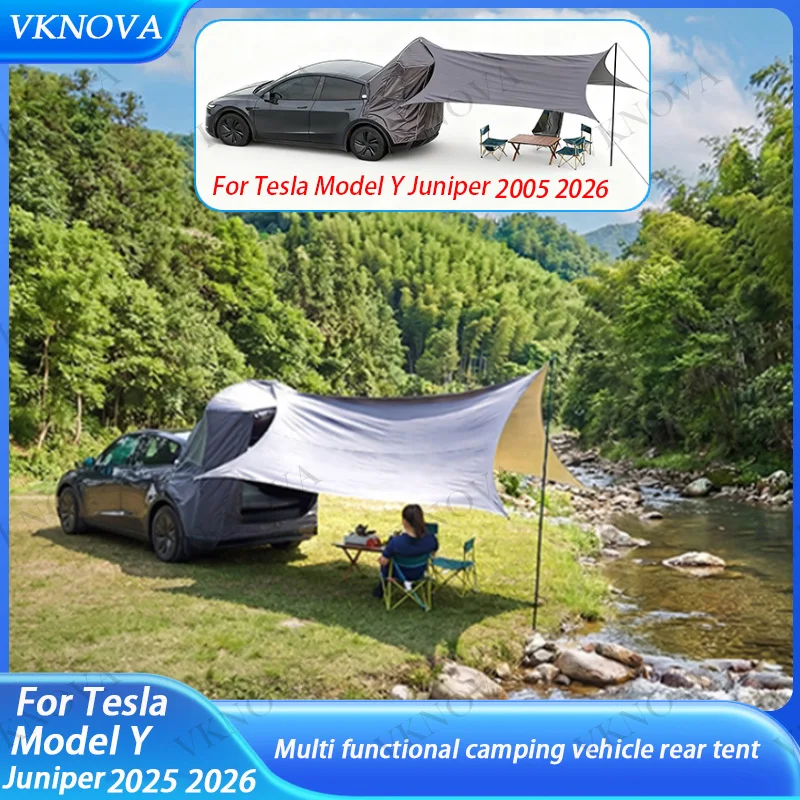 For Tesla Model Y Camping Car Rear Tent Outdoor Car Trunk Tent with ...