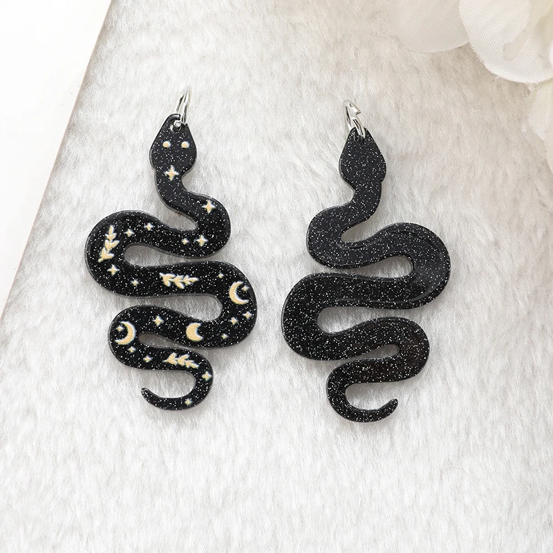 10Pcs Magic Snake Charms Acrylic Creative Halloween For Earring ...