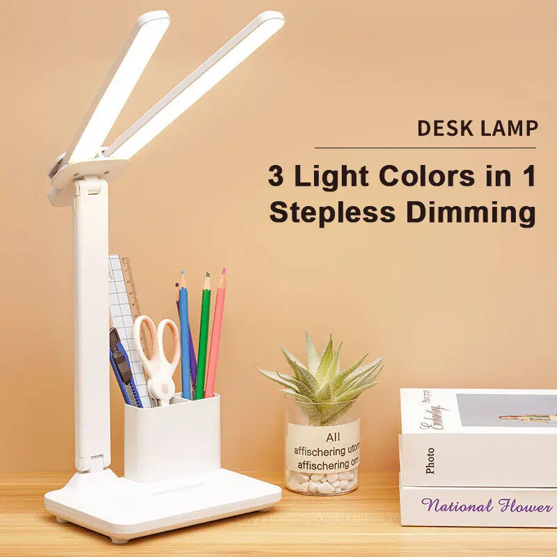 LED-Desk-Lamp-Touch-Dimming-Table-Lamp-USB-Charging-Foldable-With-Pen ...