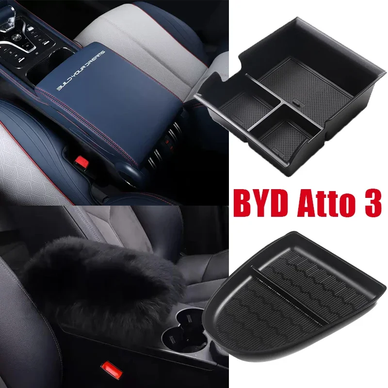 Car-Center-Console-Storage-Box-Leather-Armrest-Cover-for-BYD-Atto-3 ...