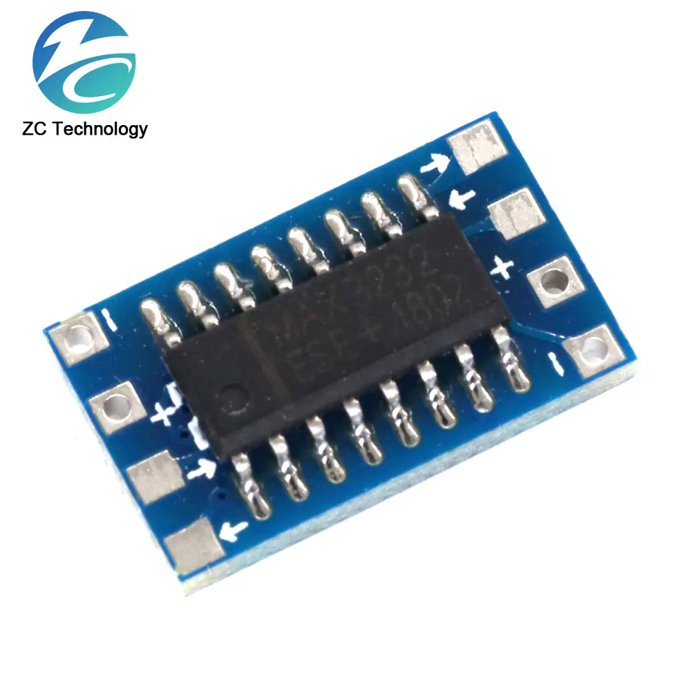 10PCS/LOT Mini MAX3232 RS232 to TTL Serial Port Leavel Converter Brush ...